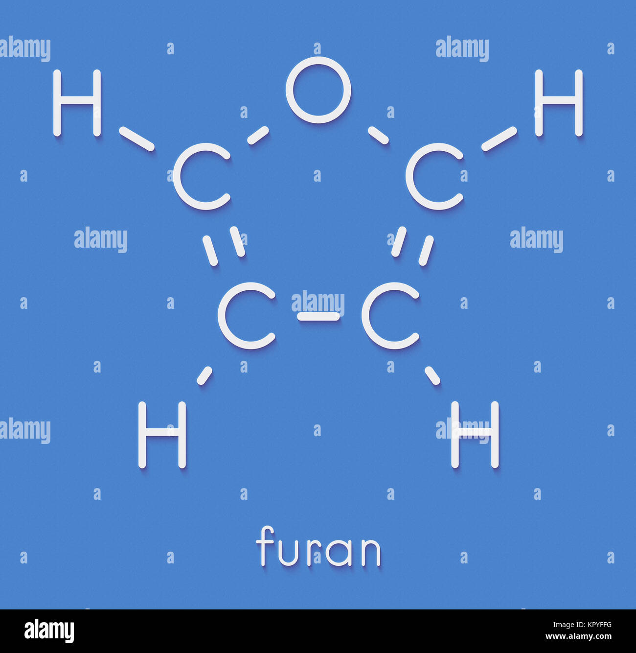 Furan heterocyclic aromatic molecule. Skeletal formula Stock Photo - Alamy