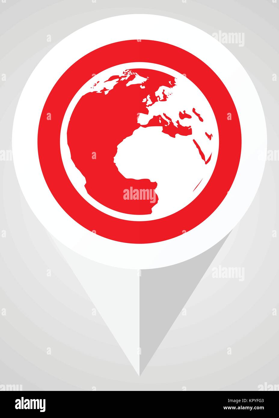 World red flat pointer vector icon. Modern design web button in eps 10 ...