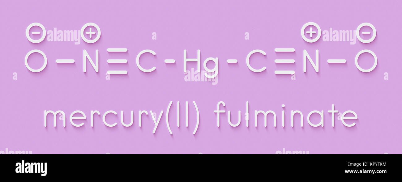 Mercury fulminate primary explosive molecule. Skeletal formula Stock ...