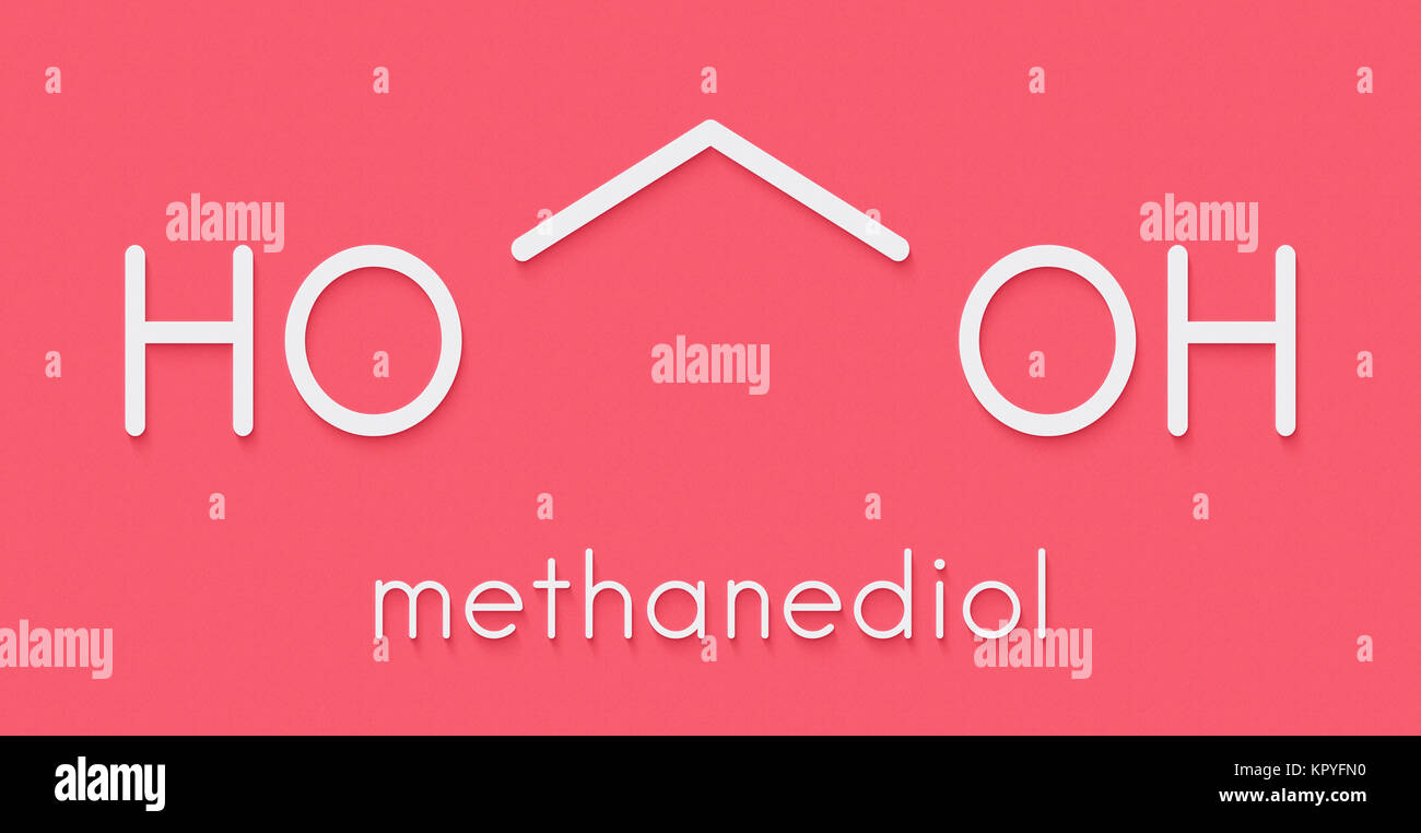 Methylene glycol (methanediol, formaldehyde monohydrate) molecule ...