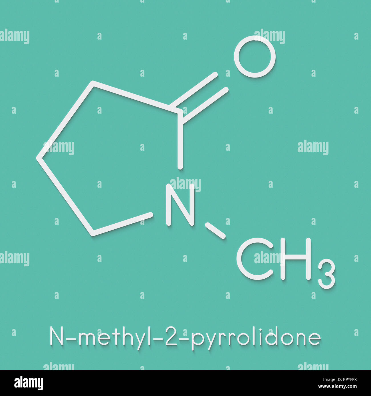 N-methyl-2-pyrrolidone (NMP) chemical solvent molecule. Skeletal ...
