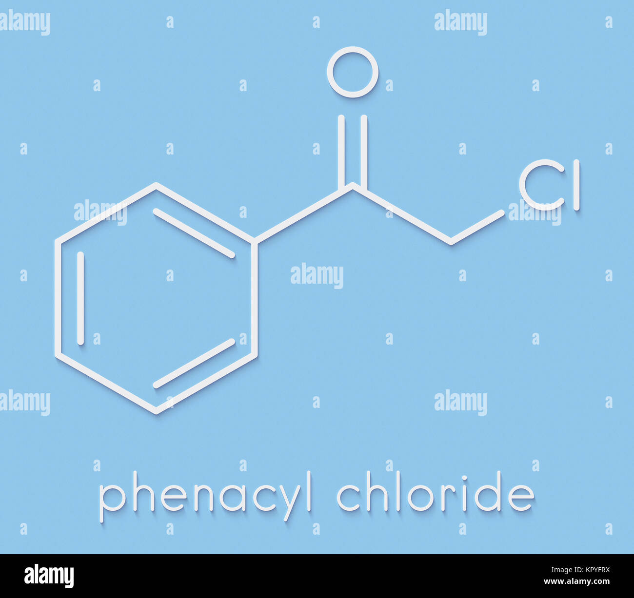 Phenacyl chloride (CN) tear gas molecule. Skeletal formula Stock Photo ...