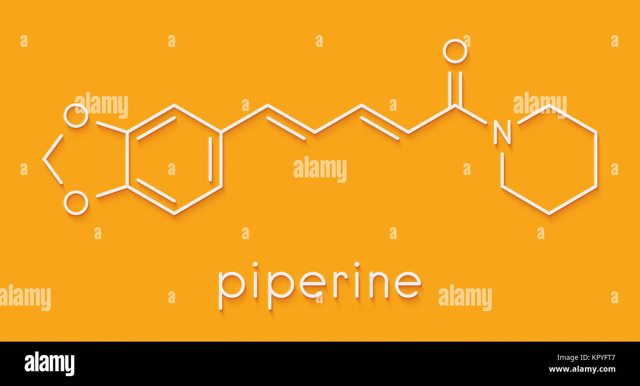 Piperine black pepper molecule. Responsible for the pungency of black ...