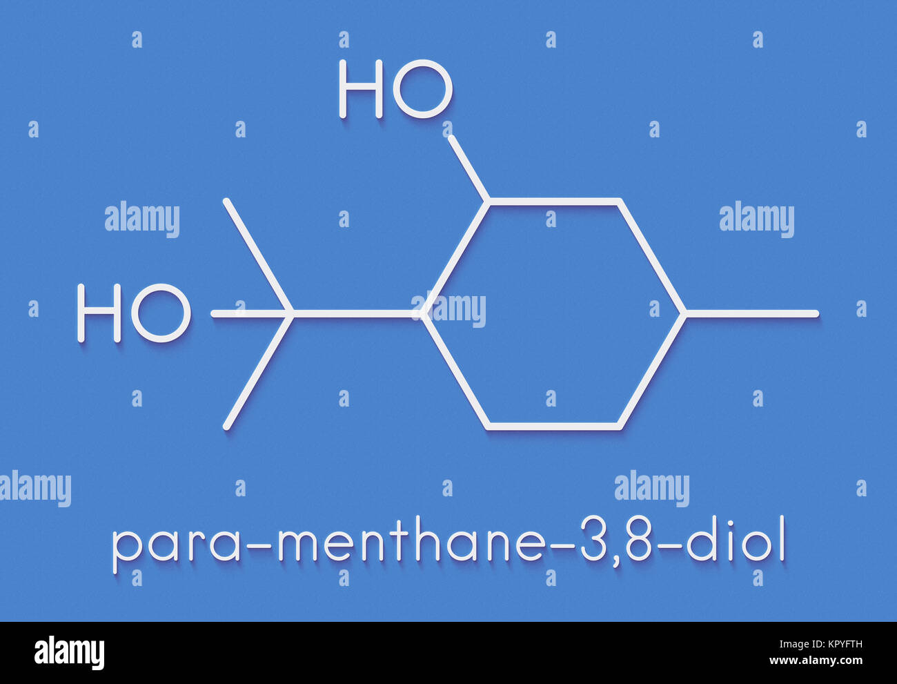p-Menthane-3-8-diol (PMD, menthoglycol) insect repellent molecule ...