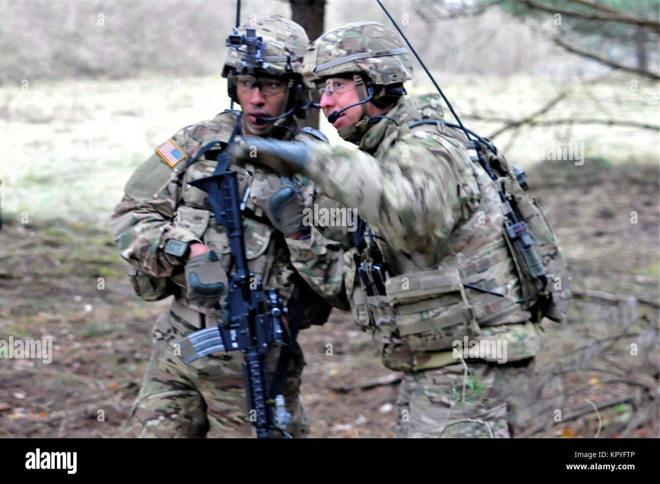 Lt. Col. Scott Cheney (right), commander of the Battle Group Poland ...