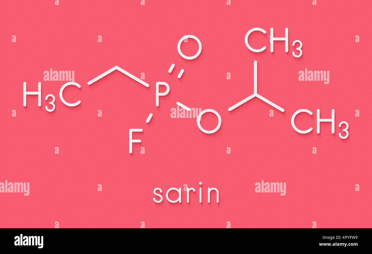 Sarin nerve agent molecule (chemical weapon). Skeletal formula Stock ...