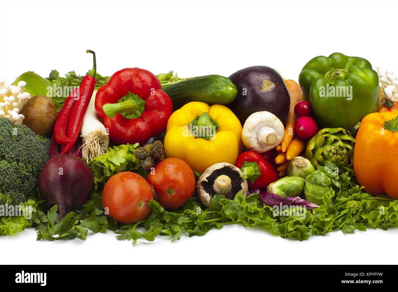 Line Up of Fresh Vegetables Stock Photo - Alamy