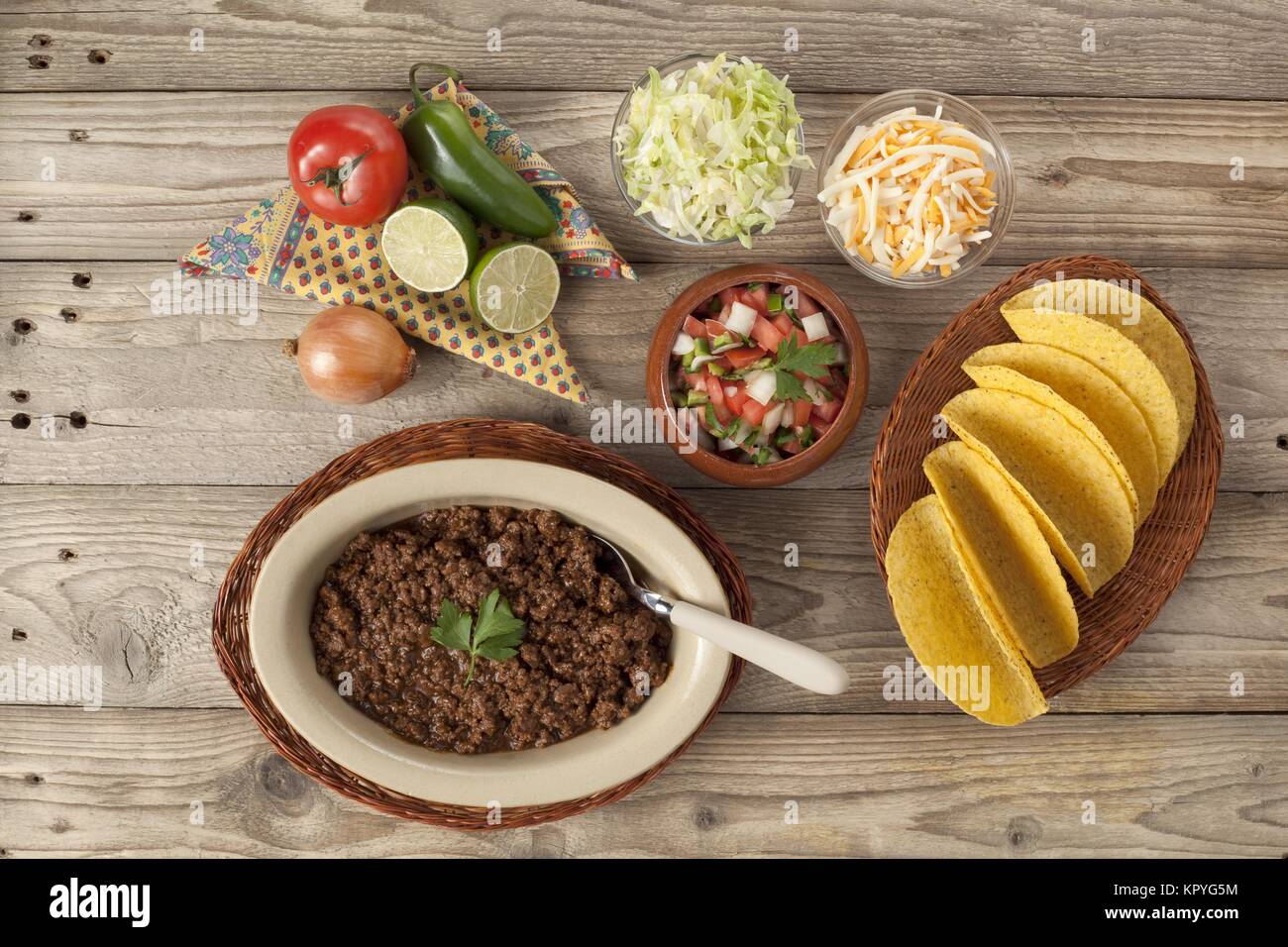 mexican taco ingredients Stock Photo - Alamy
