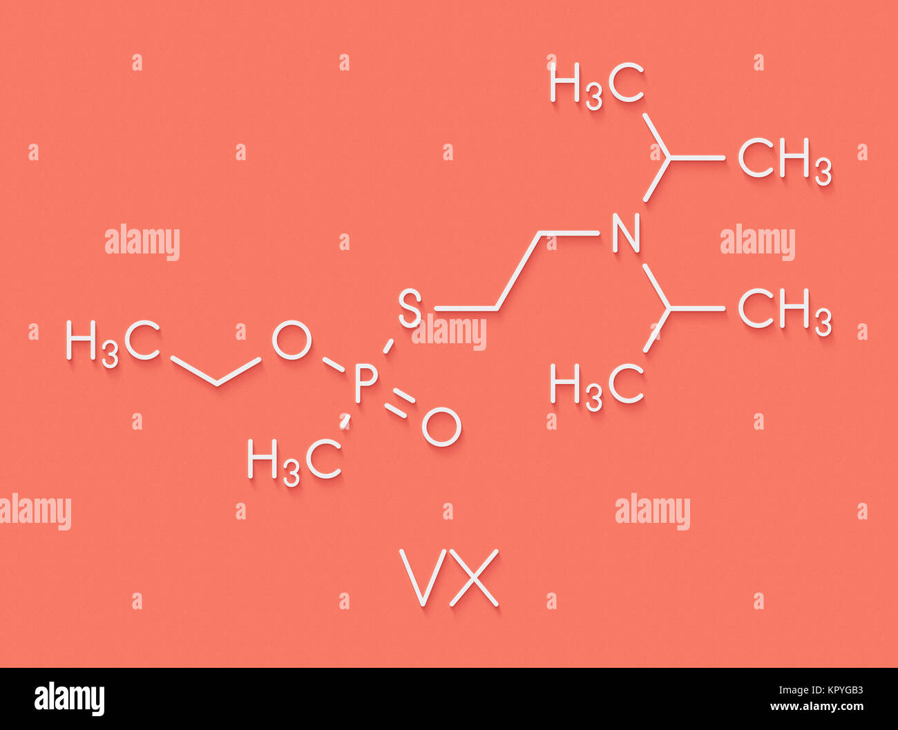 VX nerve agent molecule (chemical weapon). Skeletal formula Stock Photo ...