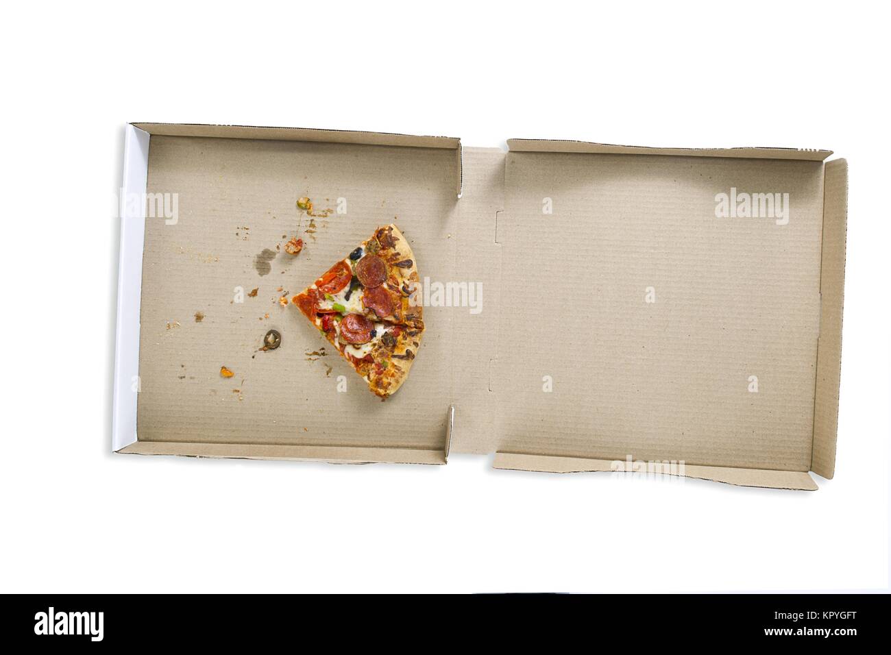 pieces of pizza on the box Stock Photo - Alamy