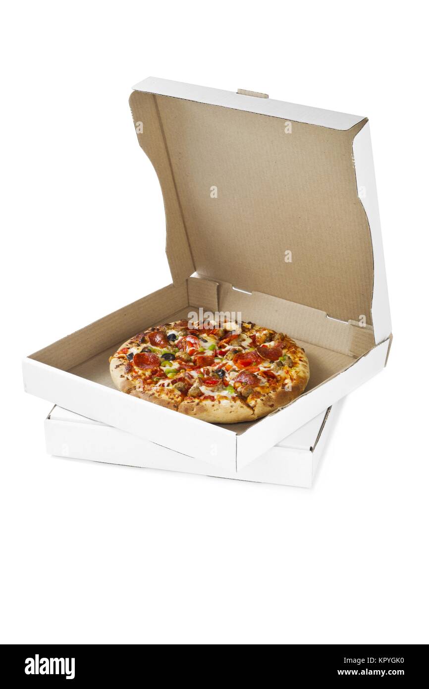pizza on the box Stock Photo - Alamy