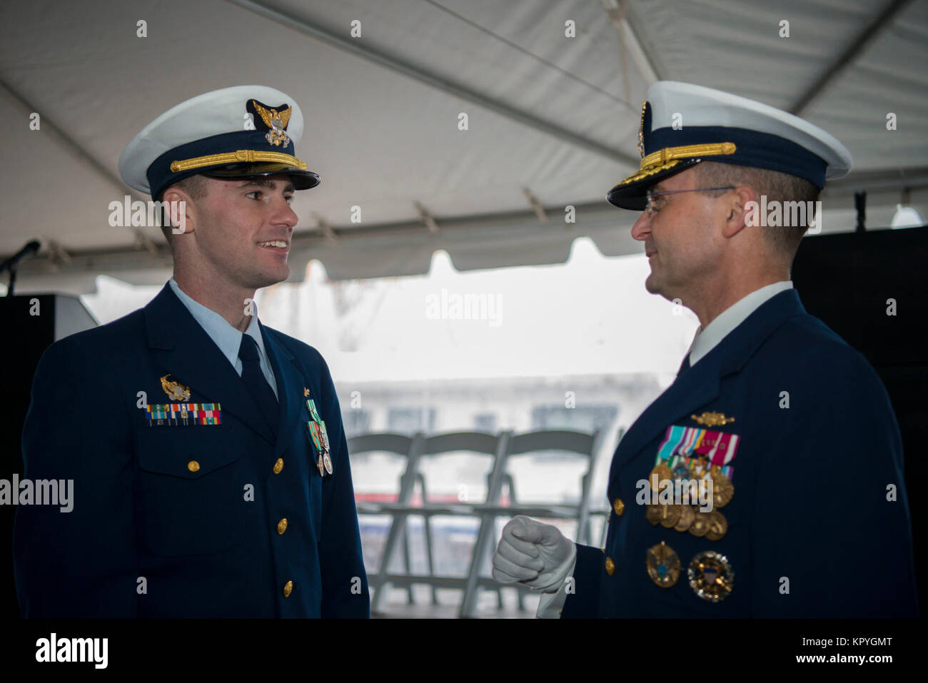 Vice Commandant of the Coast Guard Adm. Charles Michel talks to Lt ...