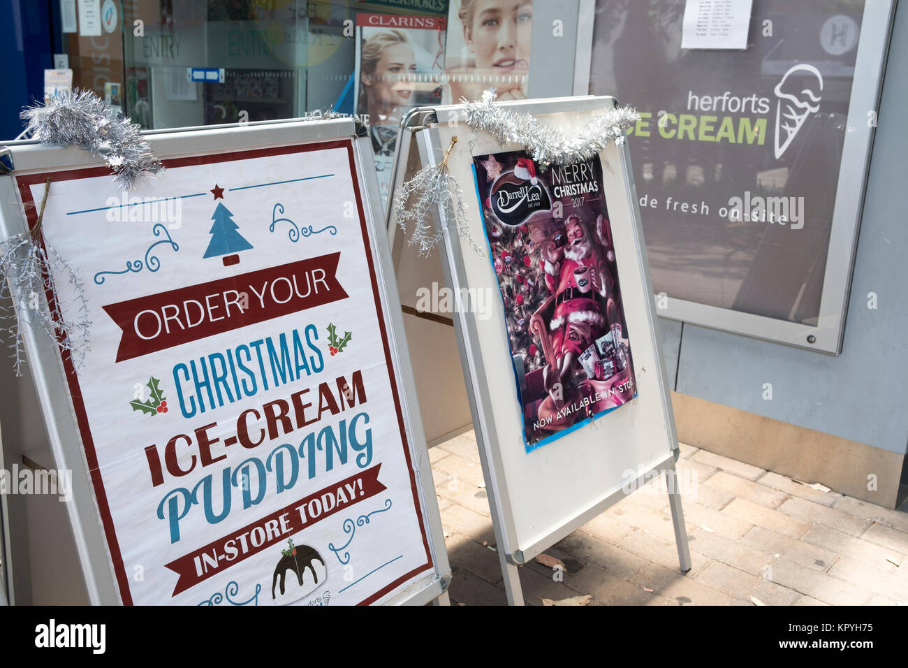 Order your christmas ice cream pudding sign in Australia Stock Photo ...