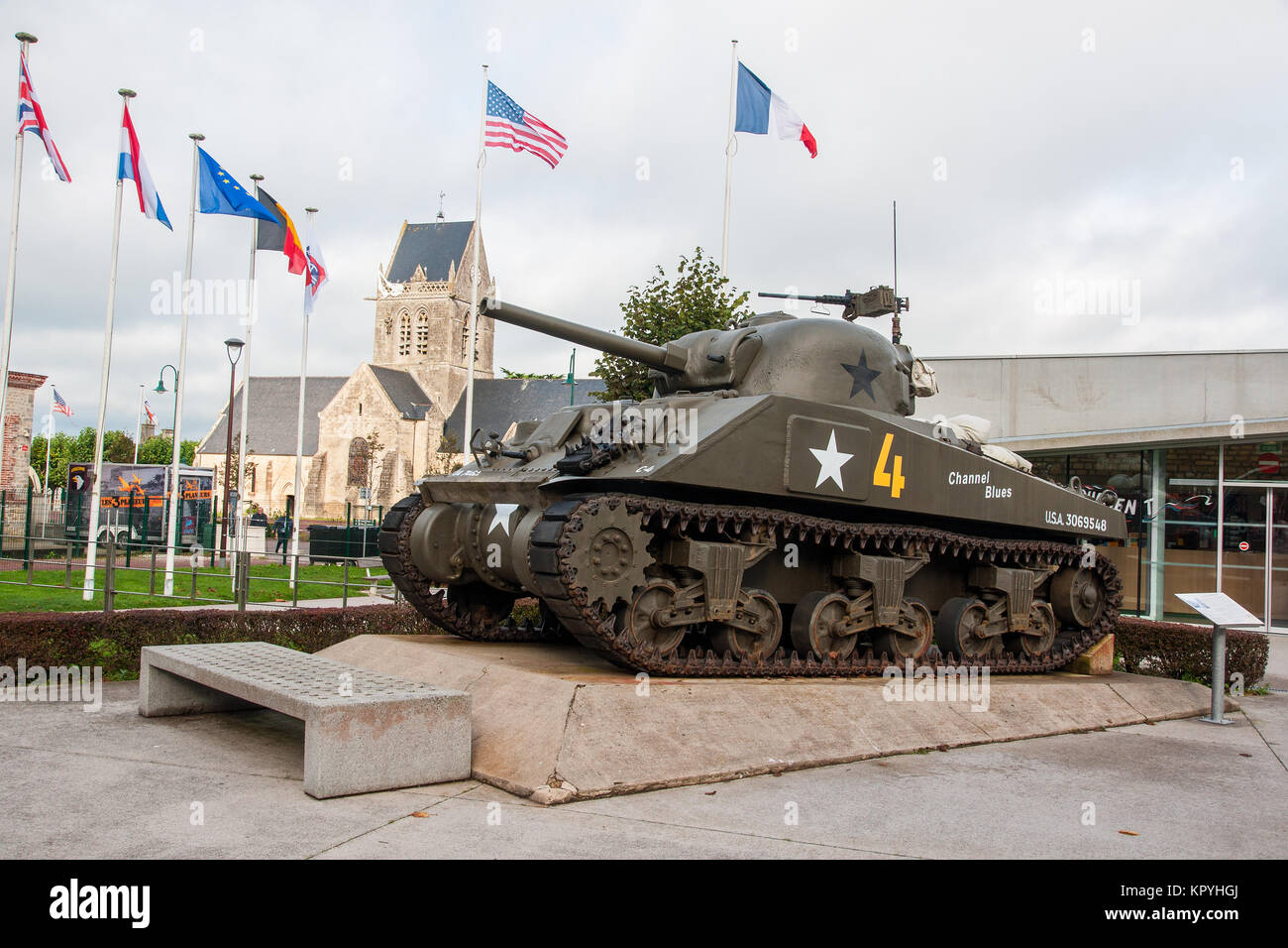 Sherman M4 tank preserved and displayed at the Airborne Museum, Sainte ...