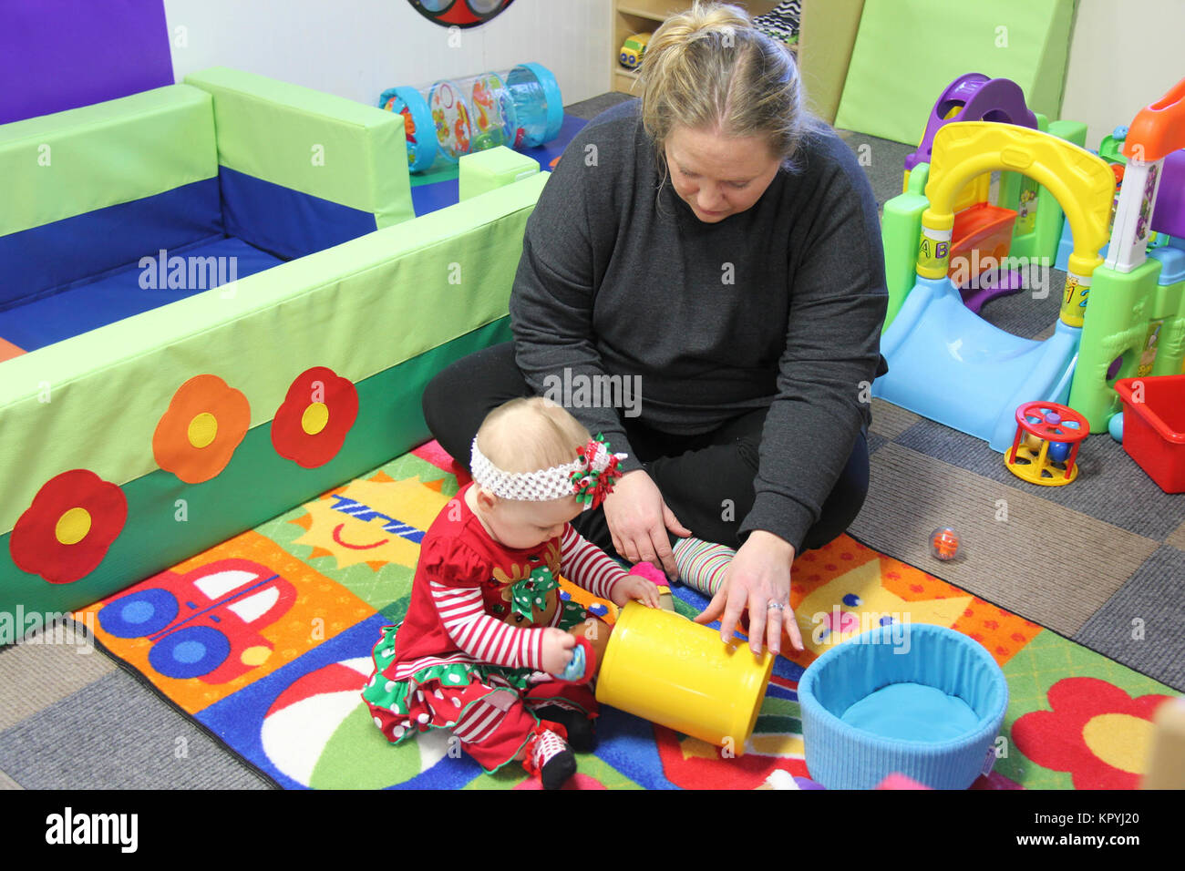 Fort McCoy Family members play during the Dec. 12, 2017, “Connect the ...