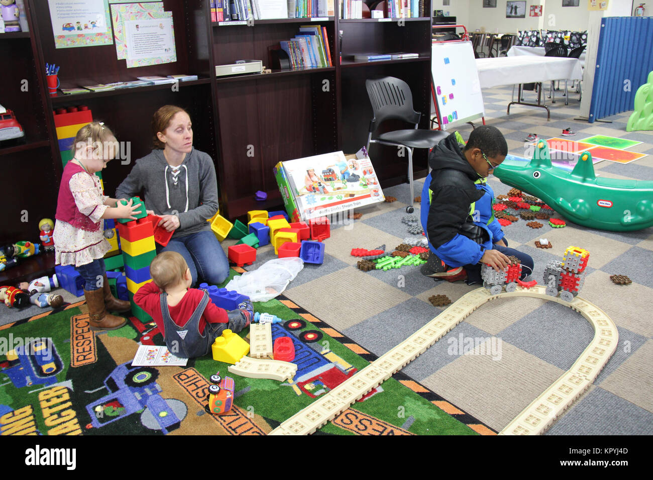 Fort McCoy Family members play during the Dec. 12, 2017, “Connect the ...