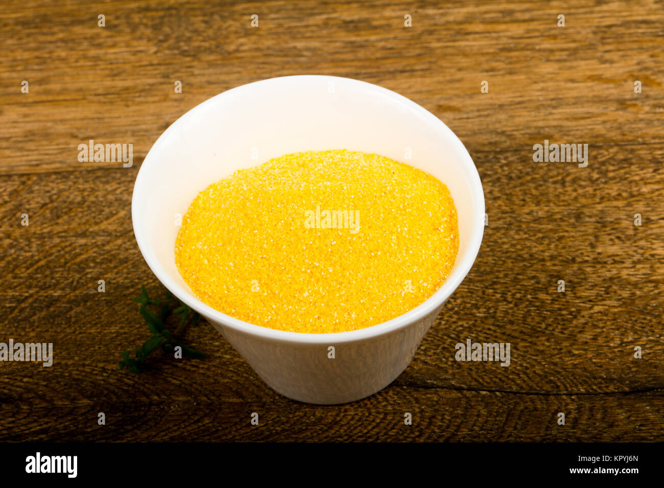 Raw polenta ready for cooking Stock Photo - Alamy