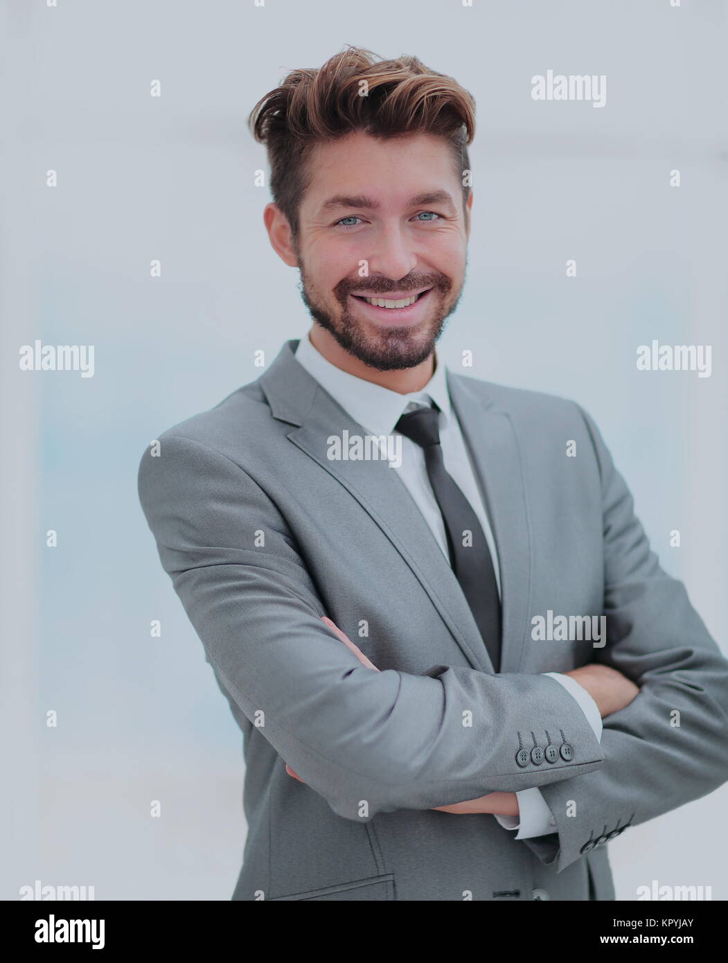 Handsome business man over white background Stock Photo - Alamy