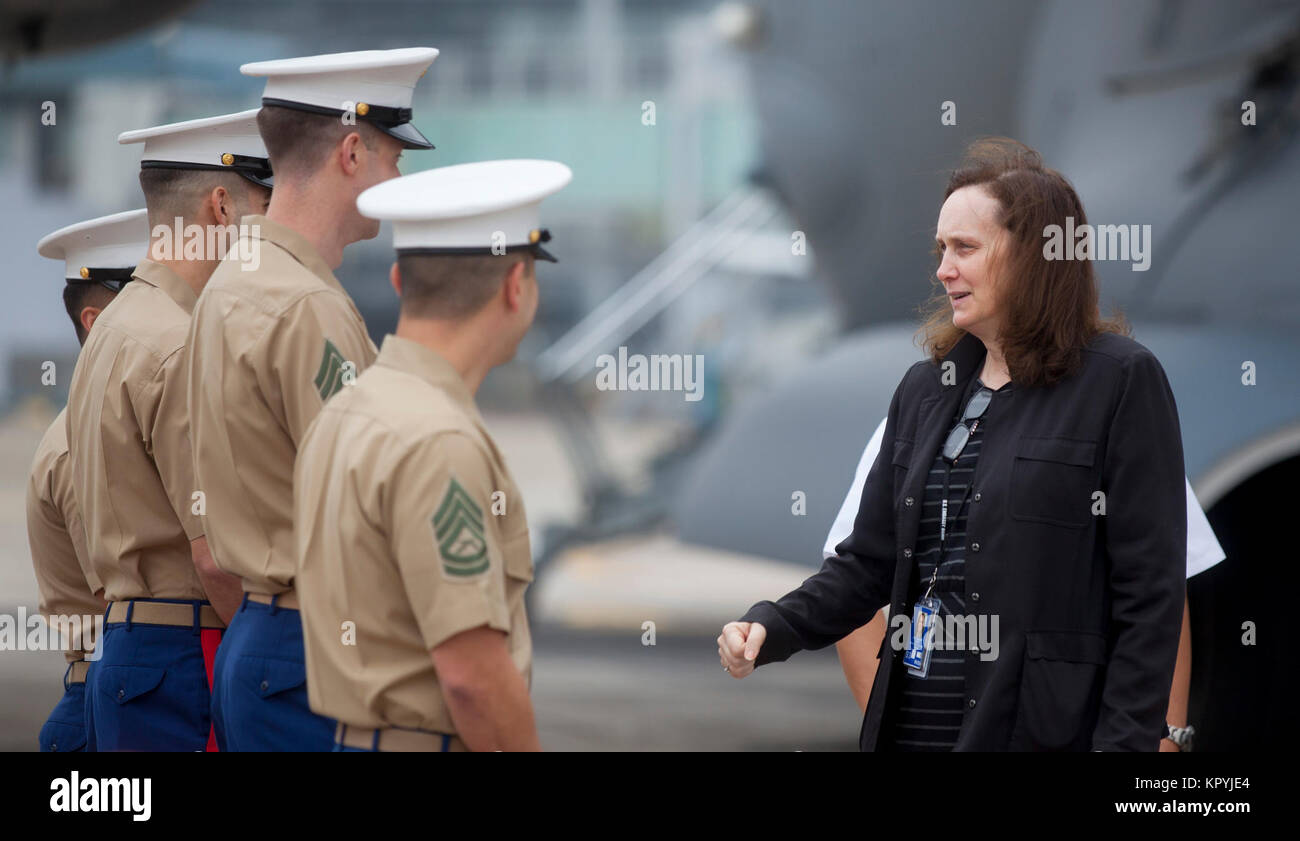 Caryn R. McClelland, U.S. Deputy Chief of Mission in Vietnam, greets U ...