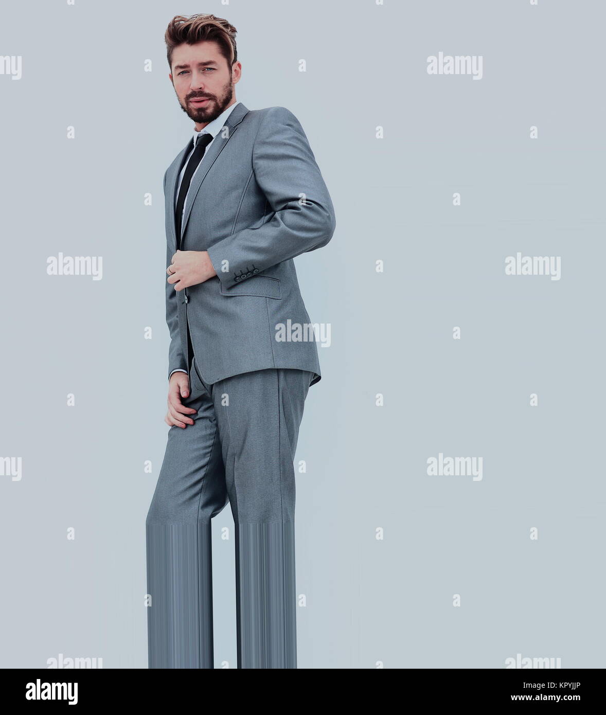 portrait of happy smiling business man, isolated on white background ...