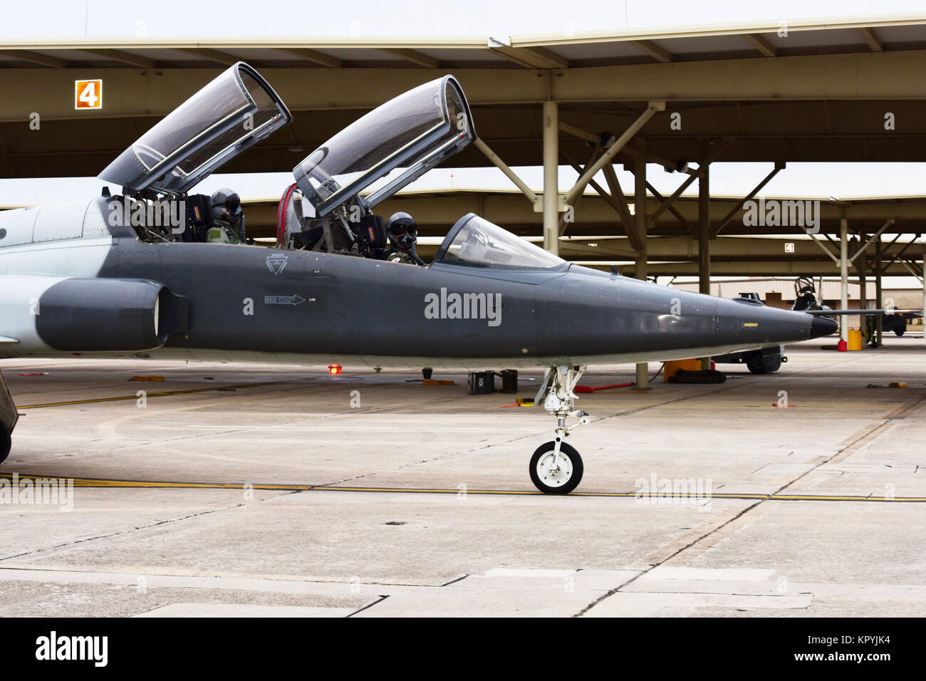 Navy Lt. Hunter Fahey, a student test pilot in the front seat of a T ...