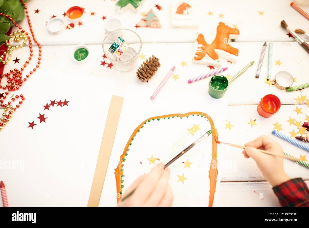 Family of Two Wrapped up in Drawing Stock Photo - Alamy