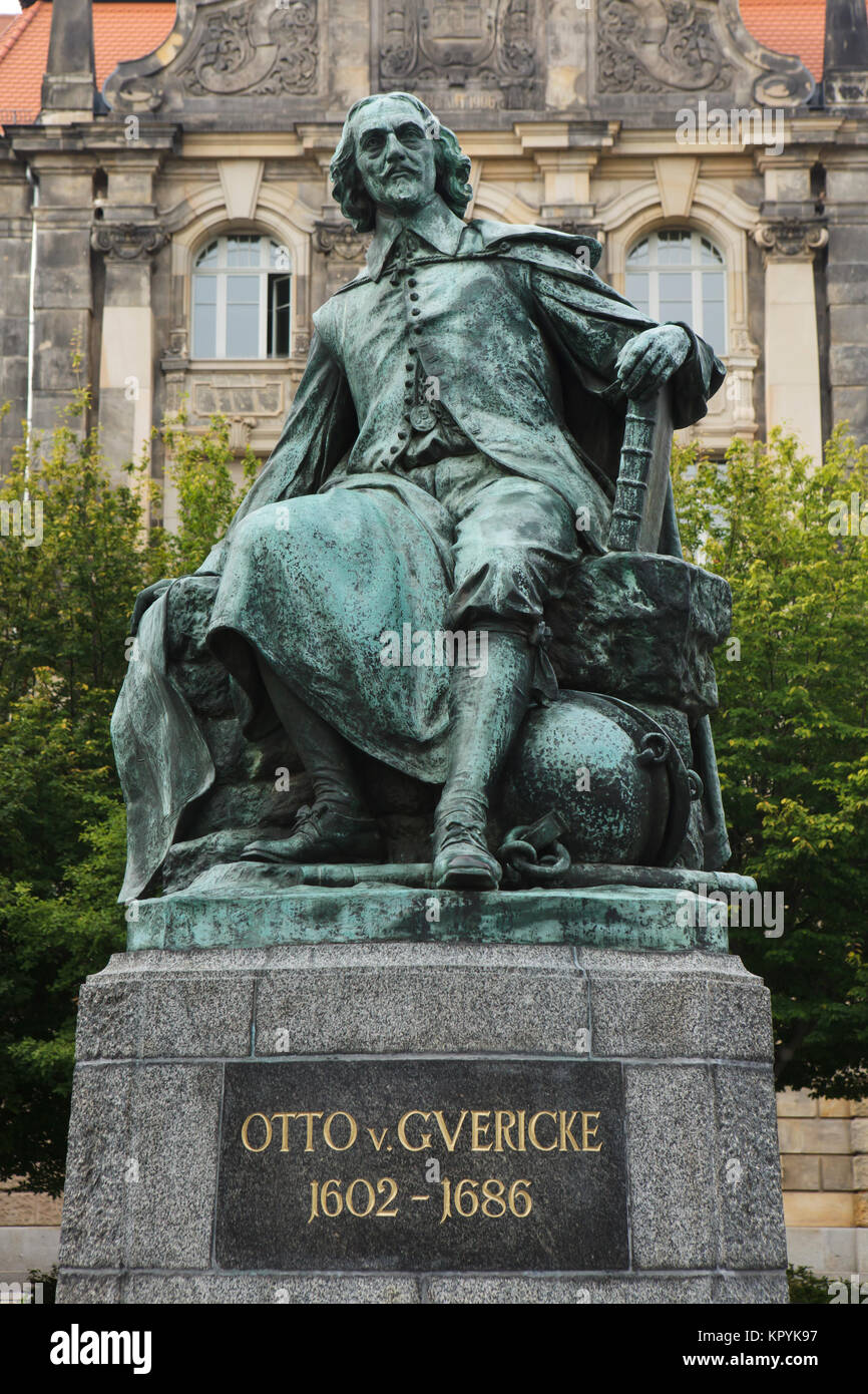 Monument to German scientist Otto von Guericke by German sculptor Carl Friedrich Echtermeier ...