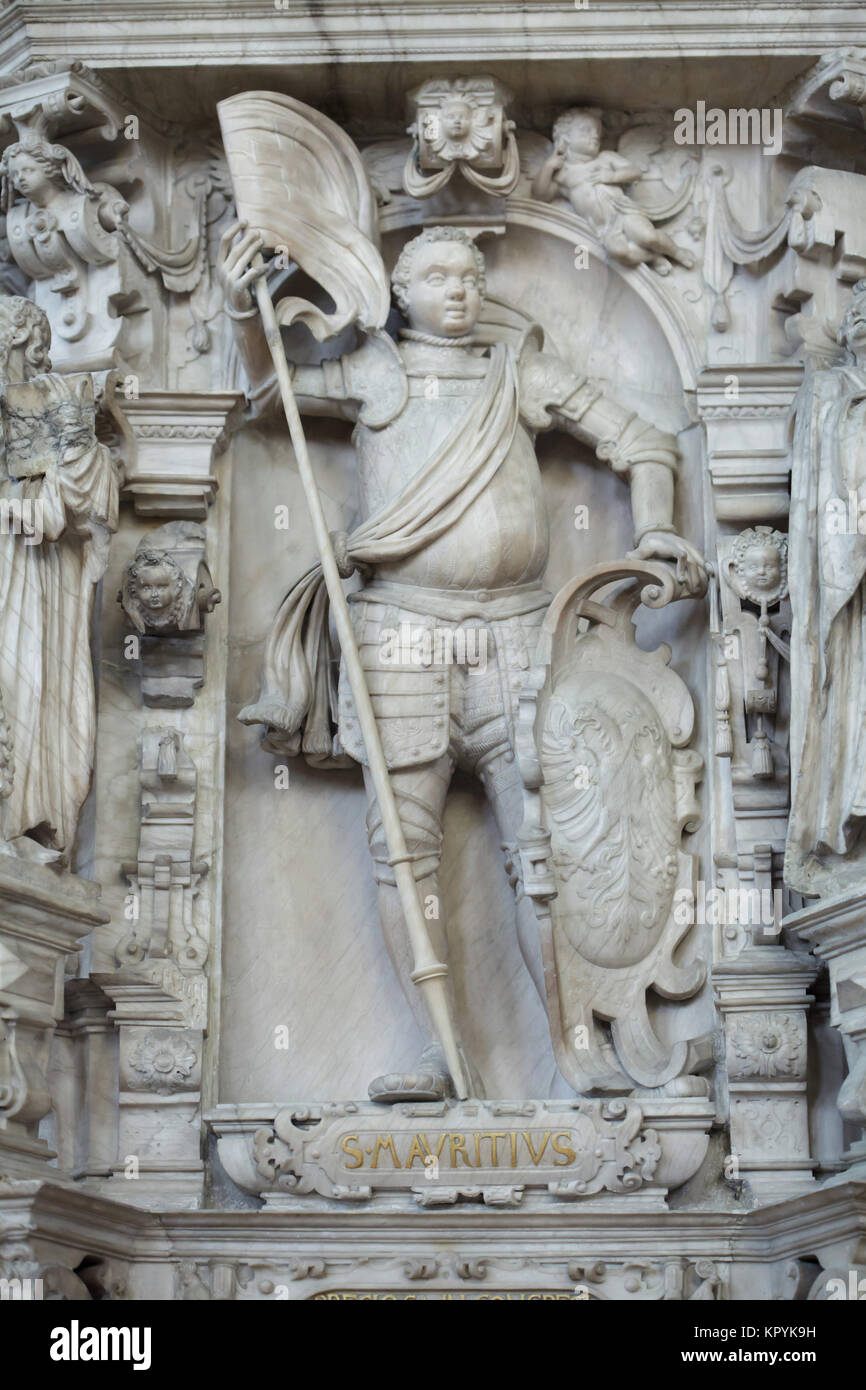 Saint Maurice. Renaissance relief on the Alabasterkanzel (Alabaster ...