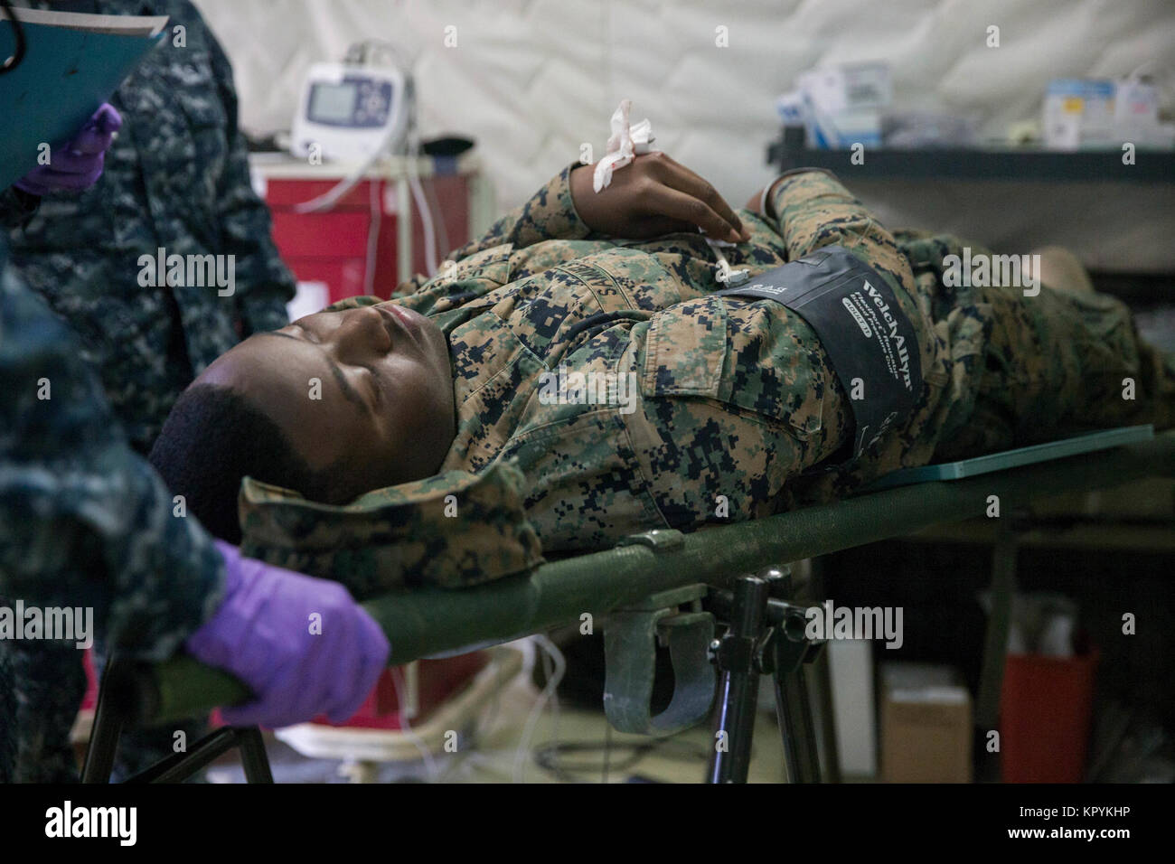 Naval medical personnel, both active duty and reservists from various ...