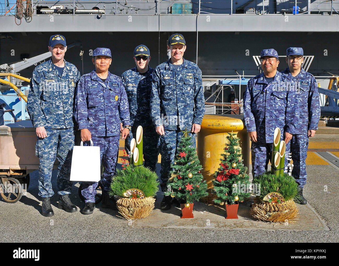 YOKOSUKA, Japan (Dec. 14, 2017) – Members of the Japan Maritime Self ...