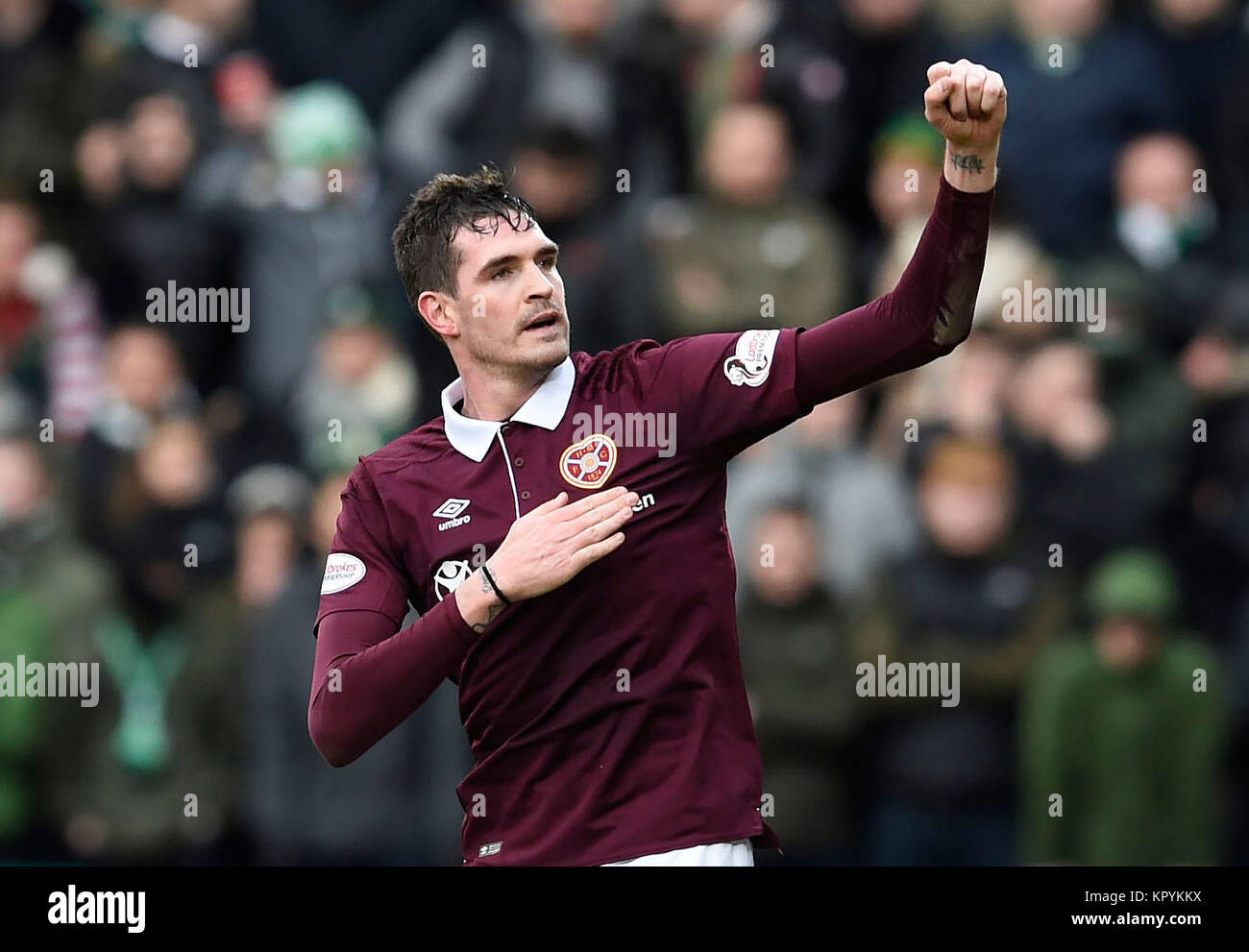 Hearts kyle lafferty celebrates scoring hi-res stock photography and ...