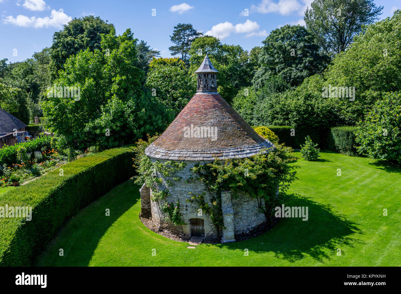 The historic circular 16th century dovecote at Athelhampton House ...
