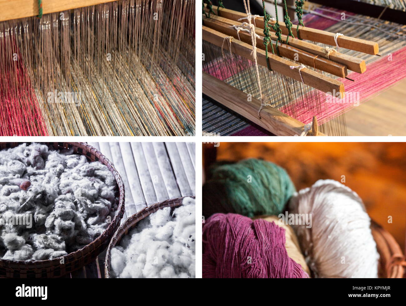 Traditional costumes woven with cotton / Thailand folk textiles Stock ...