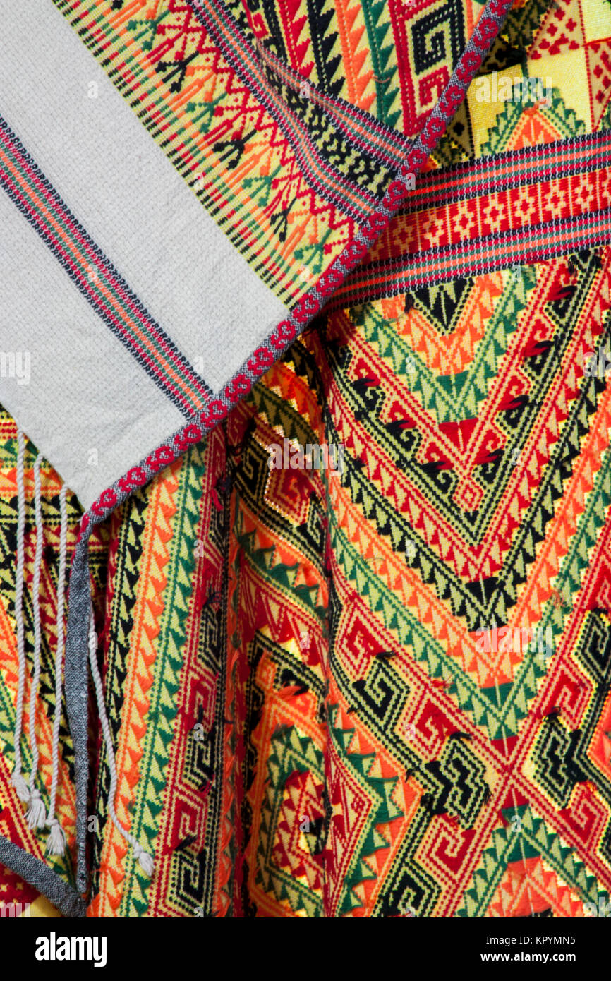 Traditional costumes woven with cotton / Thailand folk textiles Stock ...