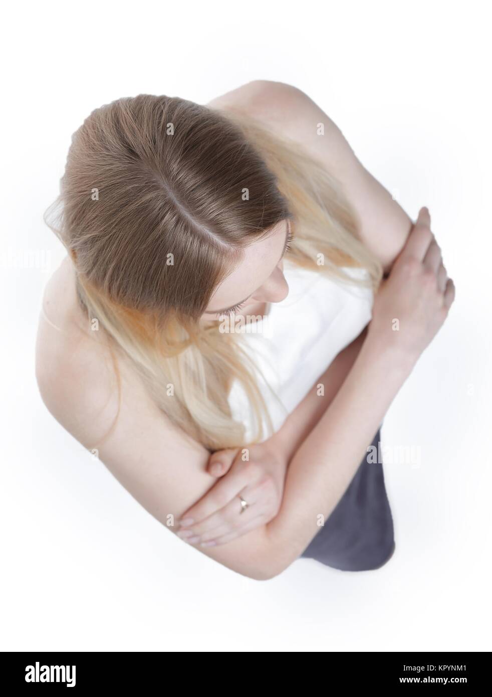 view from above. successful young business woman looking forward Stock ...