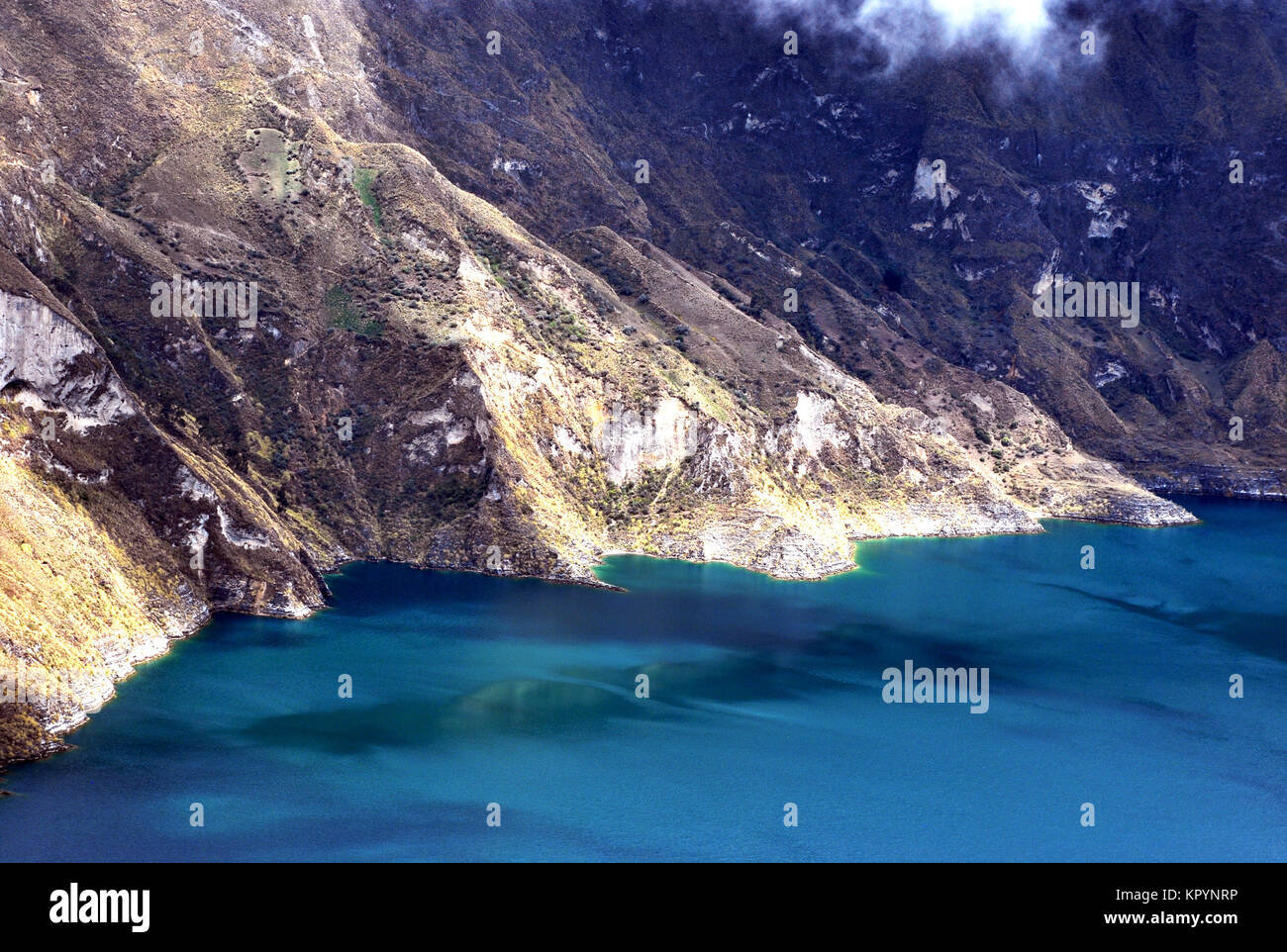 View of Quilotoa a water filled caldera in the west of Ecuador Stock ...