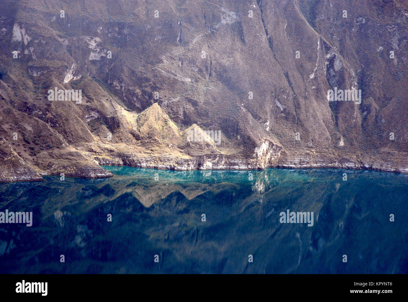 View of Quilotoa a water filled caldera in the west of Ecuador Stock ...