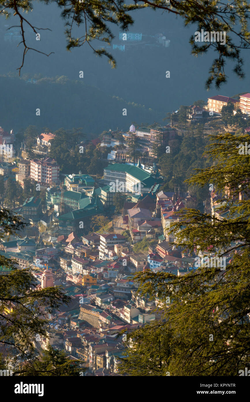 Scenic high angle view of Shimla, India Stock Photo - Alamy