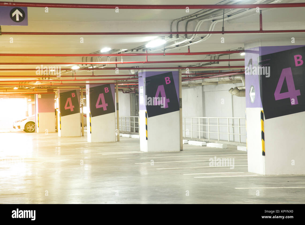 Car parking garage interior inside a building Stock Photo - Alamy