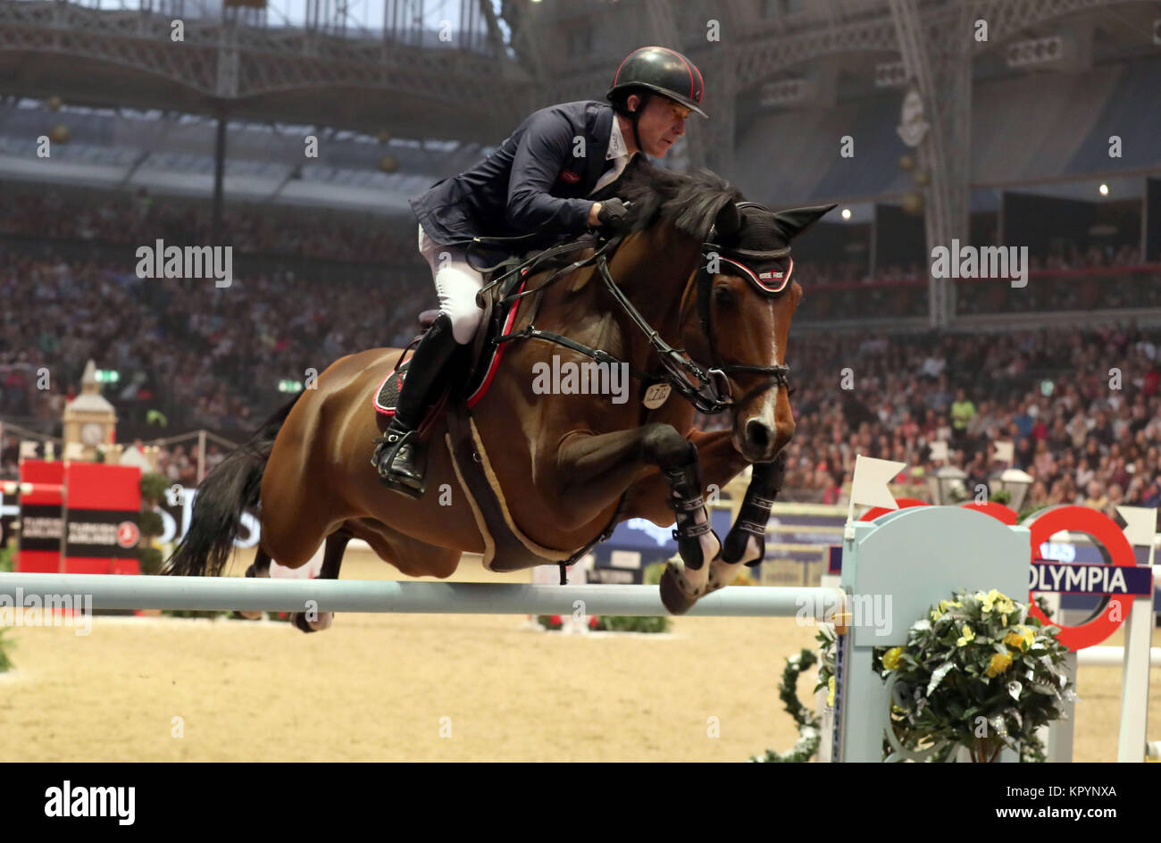 Britain's Michael Whitaker riding Calisto Blue competes in the Longines ...