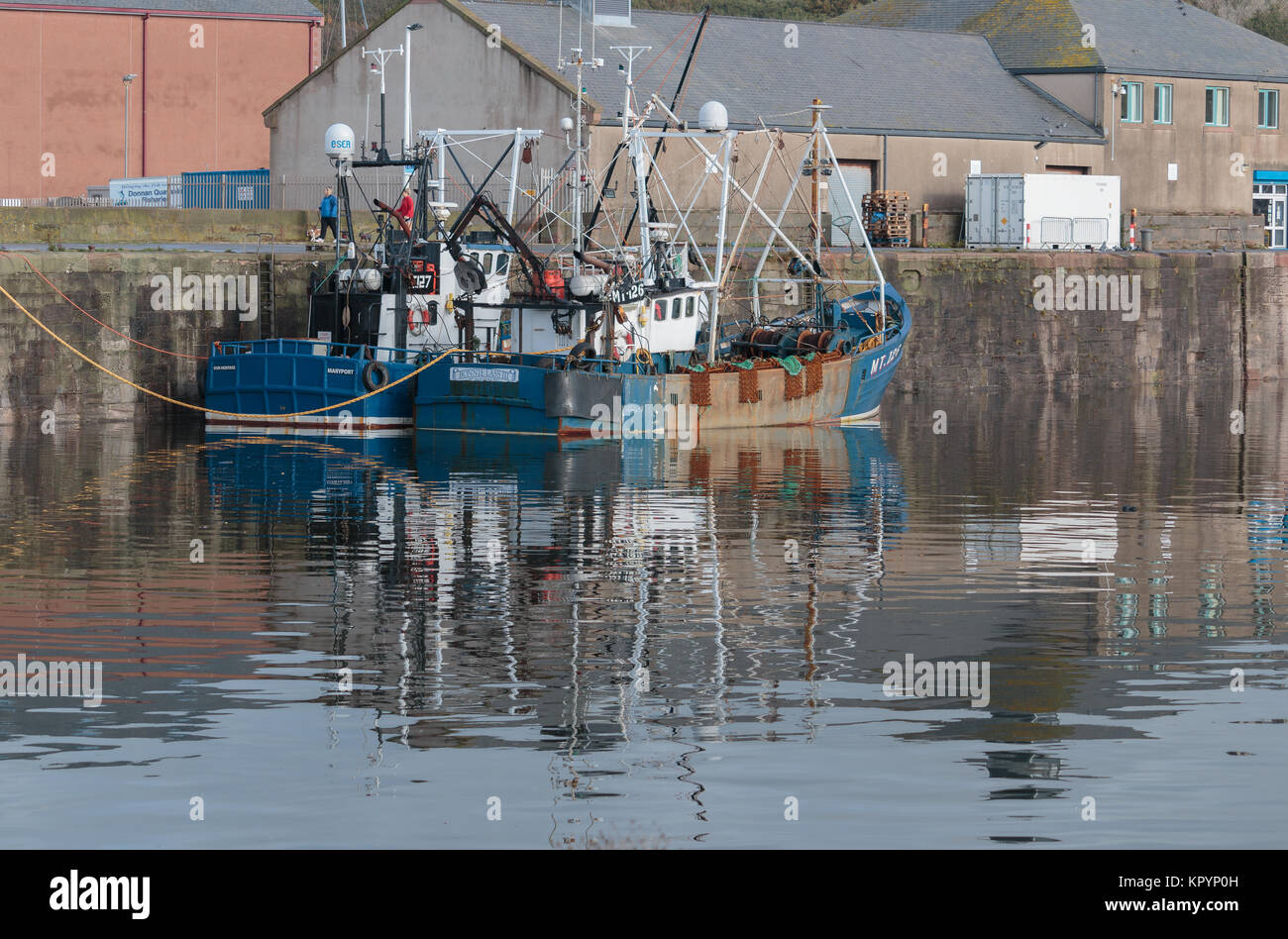 Whitehaven and its marina or harbour, on the Cumbrian Coast Stock Photo ...