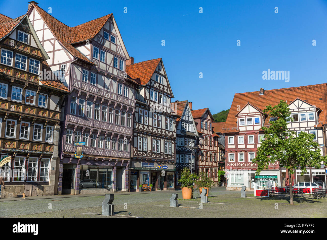 HANN. MUNDEN, GERMANY - MAY 21, 2017: Half-timbered houses of Hann ...