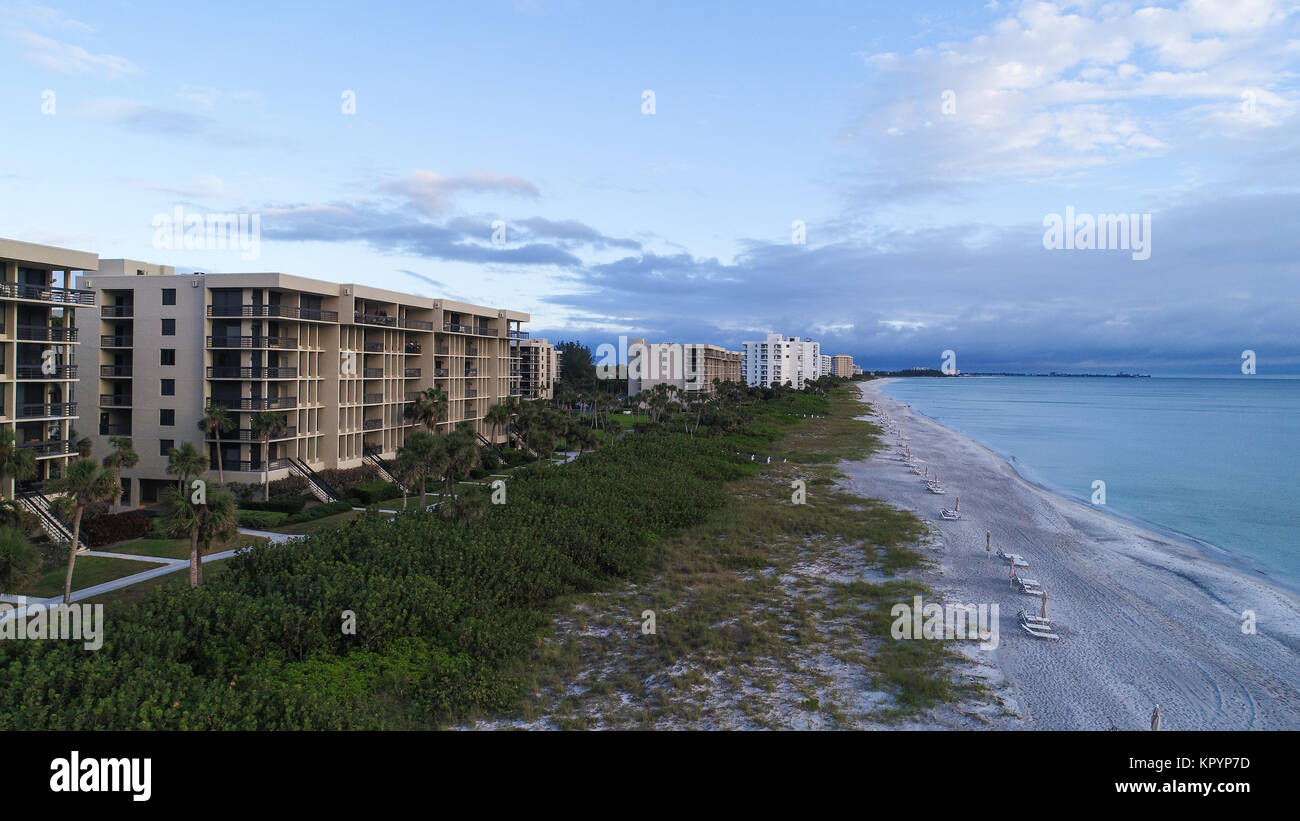 An aerial view of Longboat Key beach in Sarasota County, Florida Stock ...