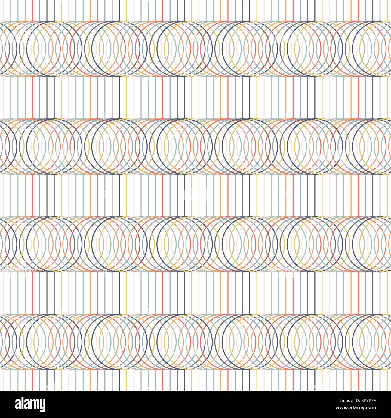Seamless pattern. Intersected circles and lines. Geometric. Stylized ...