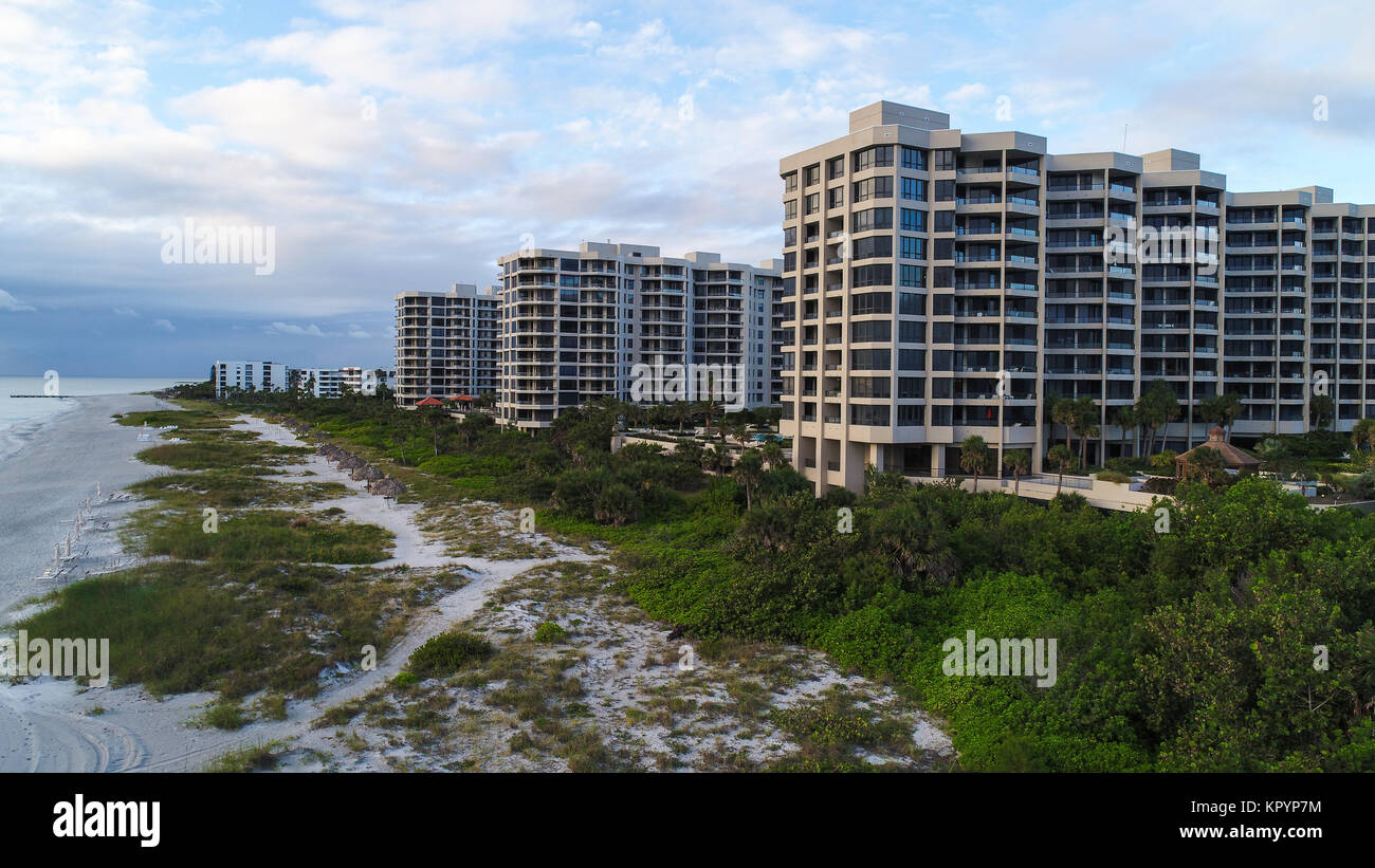 An aerial view of Longboat Key beach in Sarasota County, Florida Stock ...