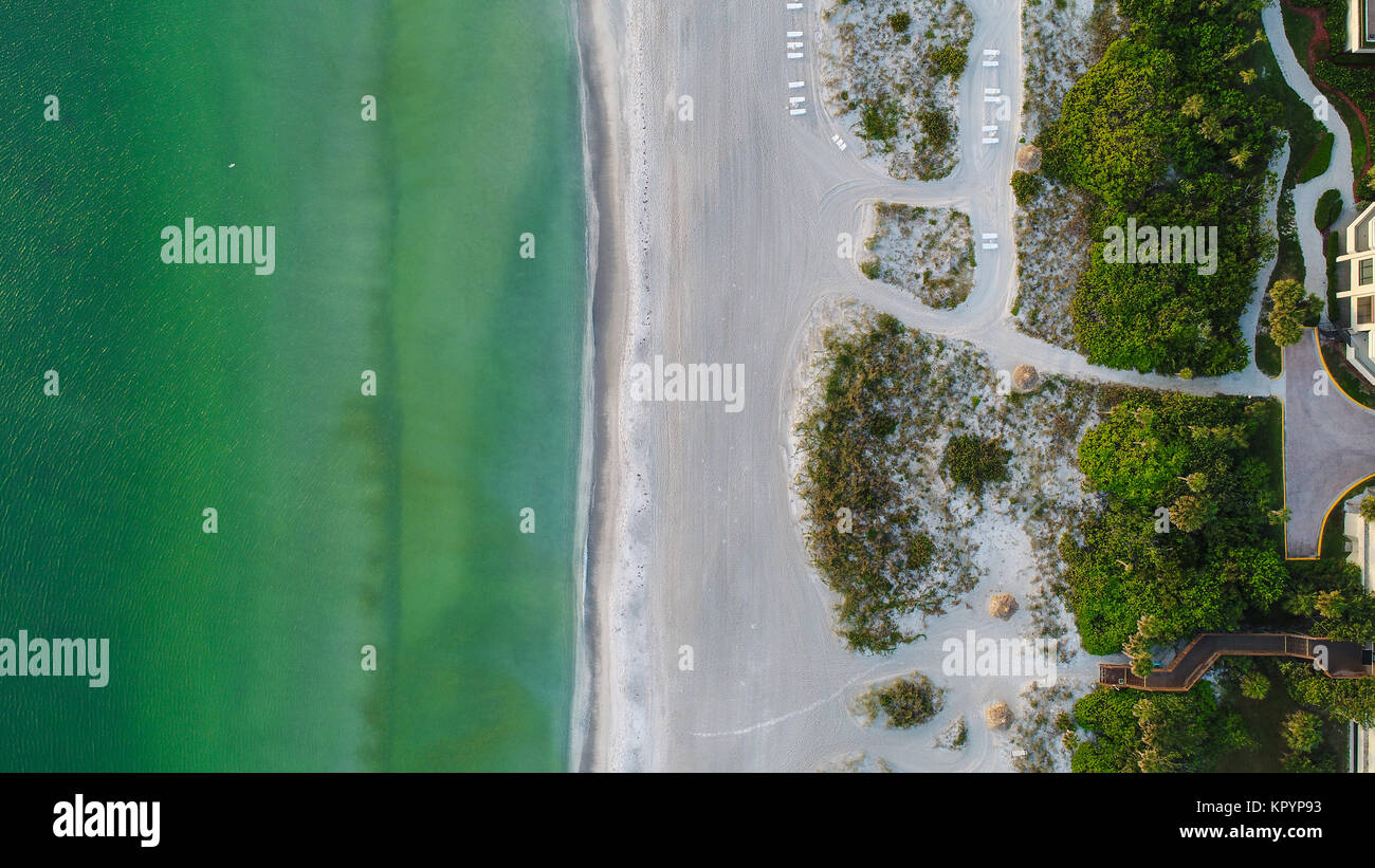 An aerial view of Longboat Key beach in Sarasota County, Florida Stock ...
