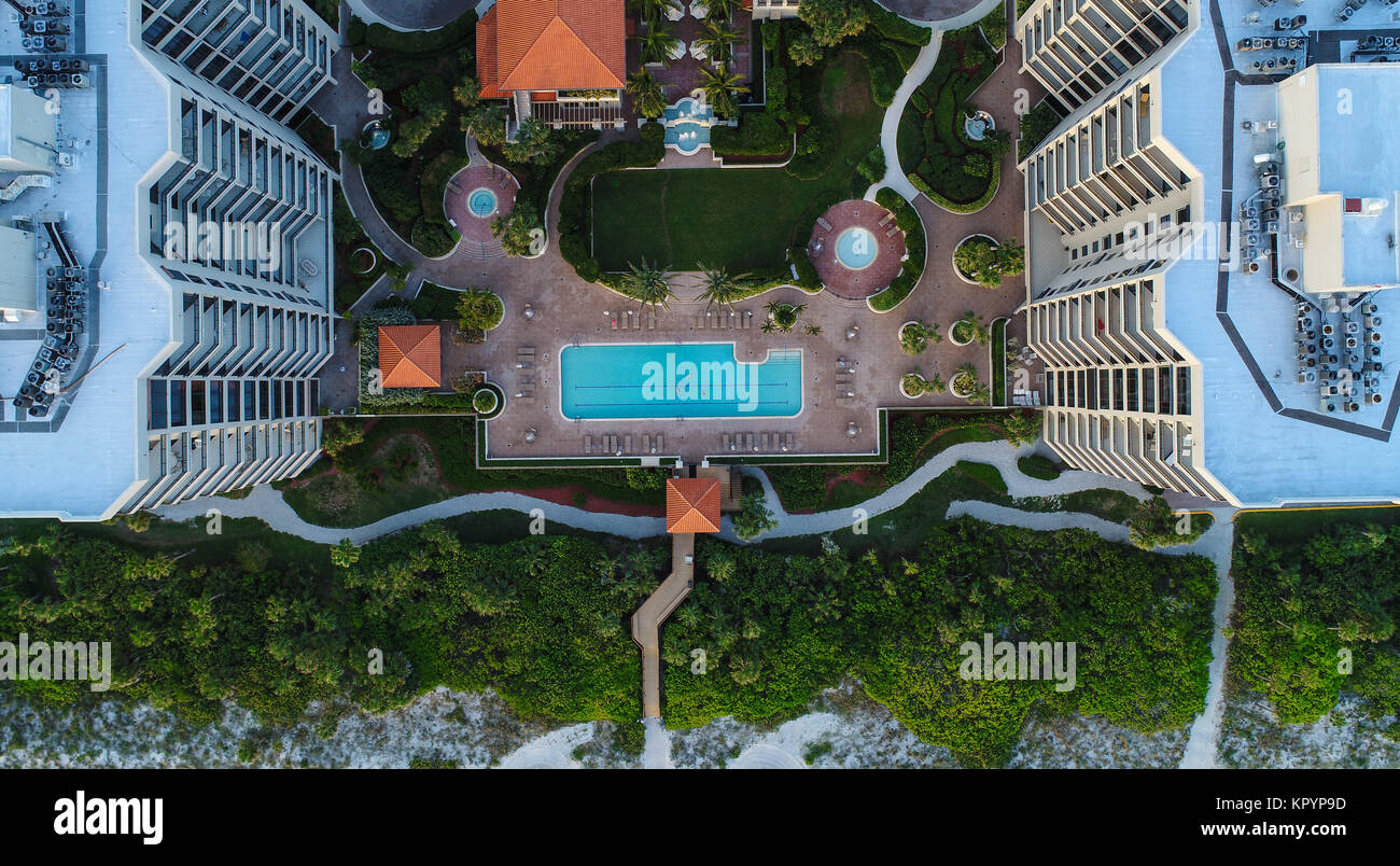 An aerial view of Longboat Key beach in Sarasota County, Florida Stock ...
