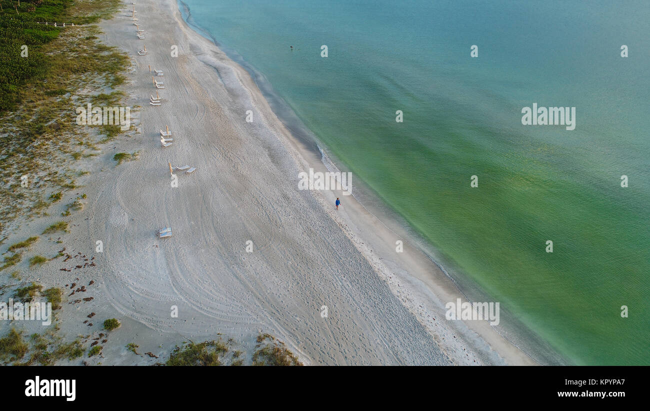 An aerial view of Longboat Key beach in Sarasota County, Florida Stock ...