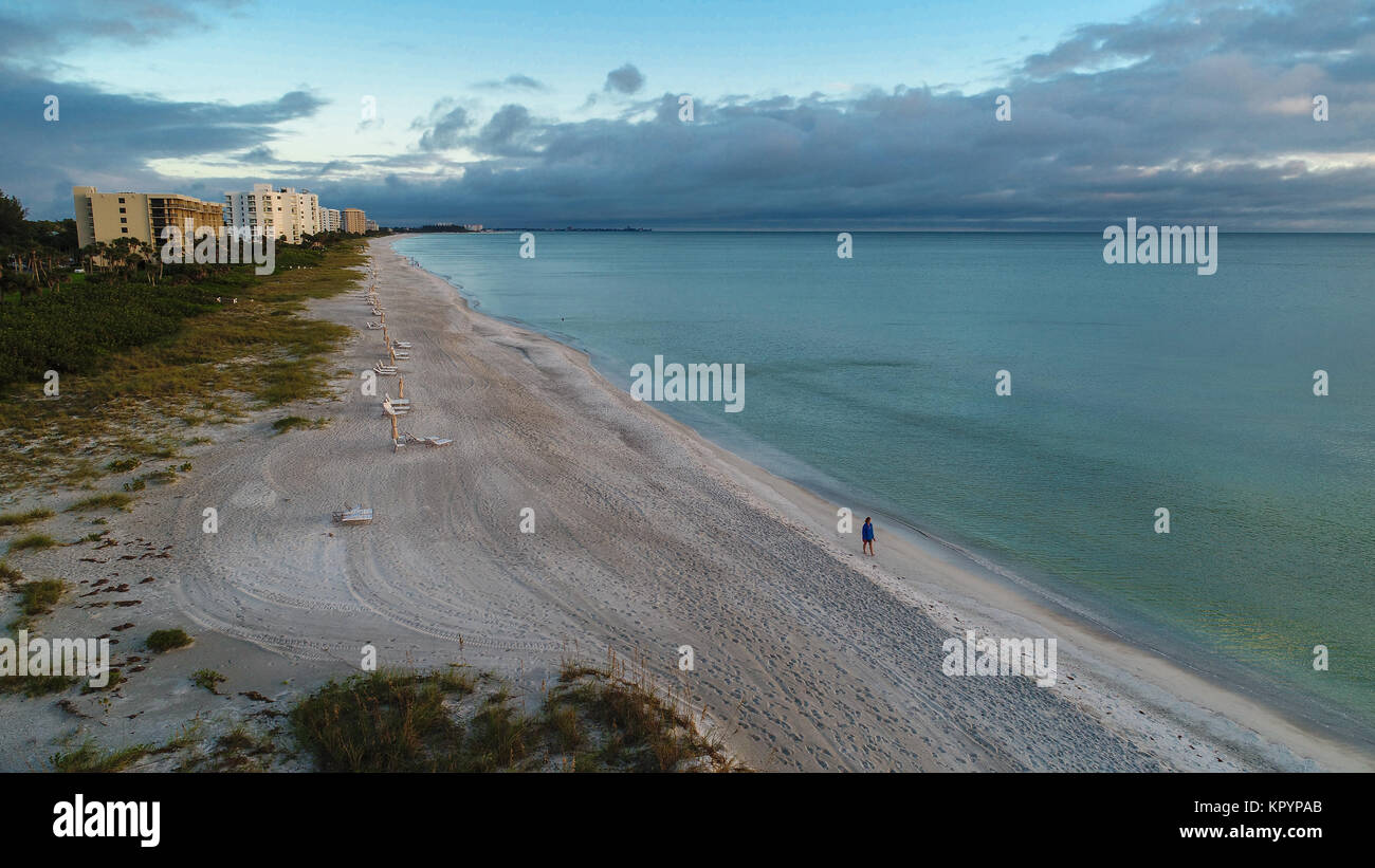 An aerial view of Longboat Key beach in Sarasota County, Florida Stock ...
