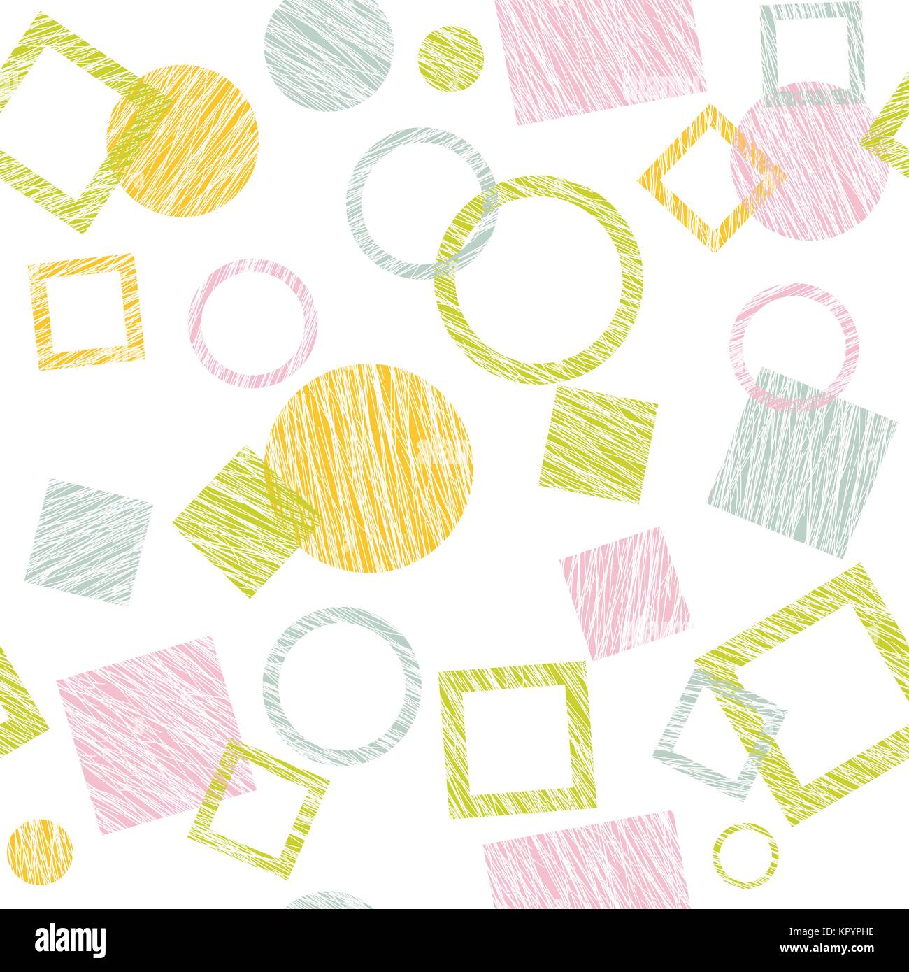 Random scratched elements. Abstract seamless pattern. Circles and ...